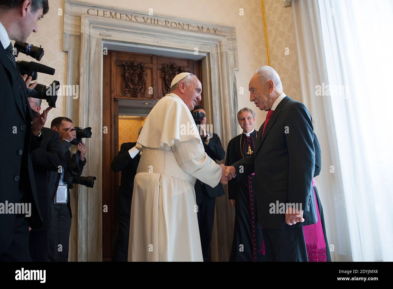 Pope Francis meets with Israeli President Shimon Peres during a private ...