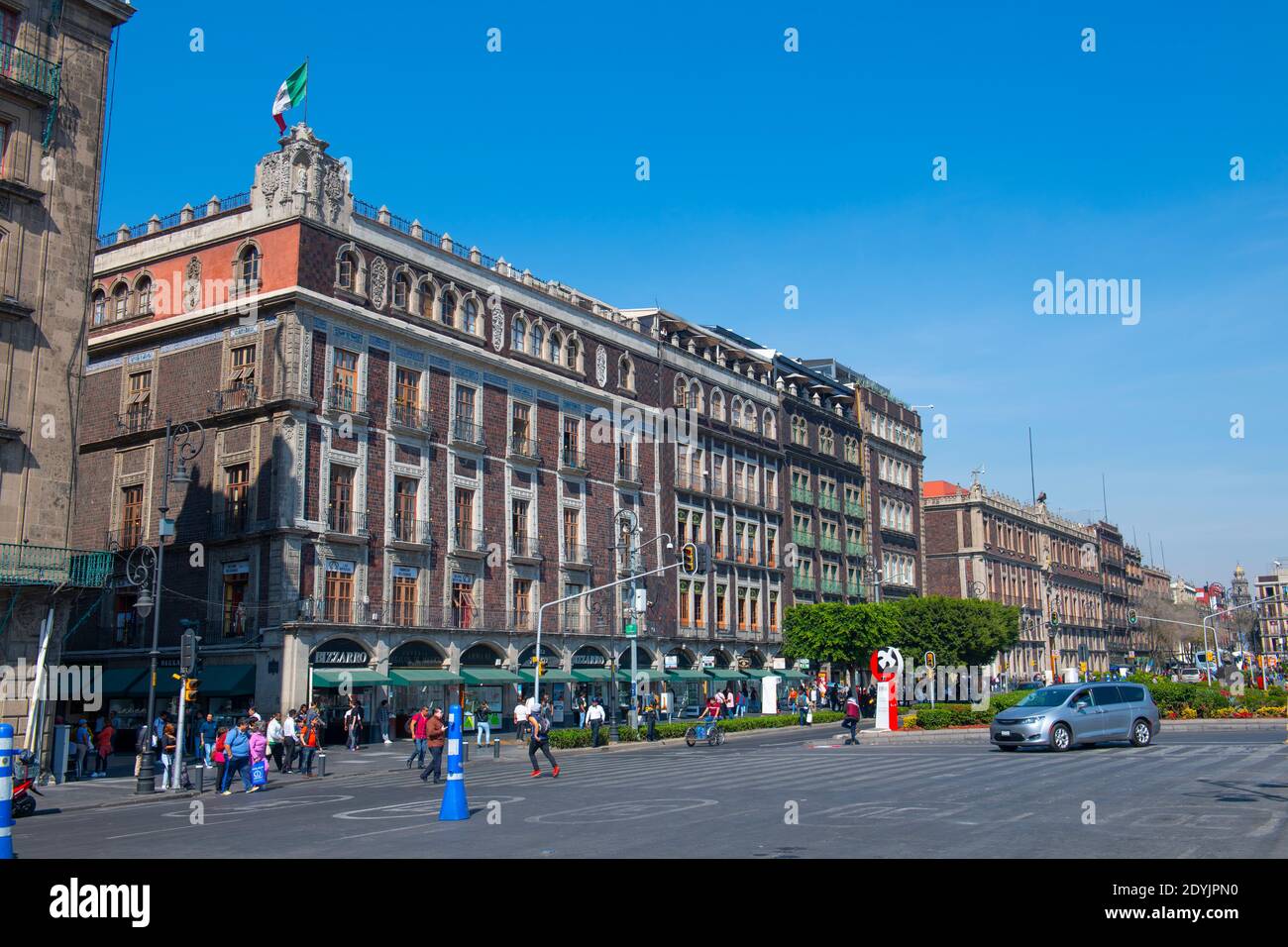 Historic buildings on Zocalo Constitution Square, Mexico City CDMX ...