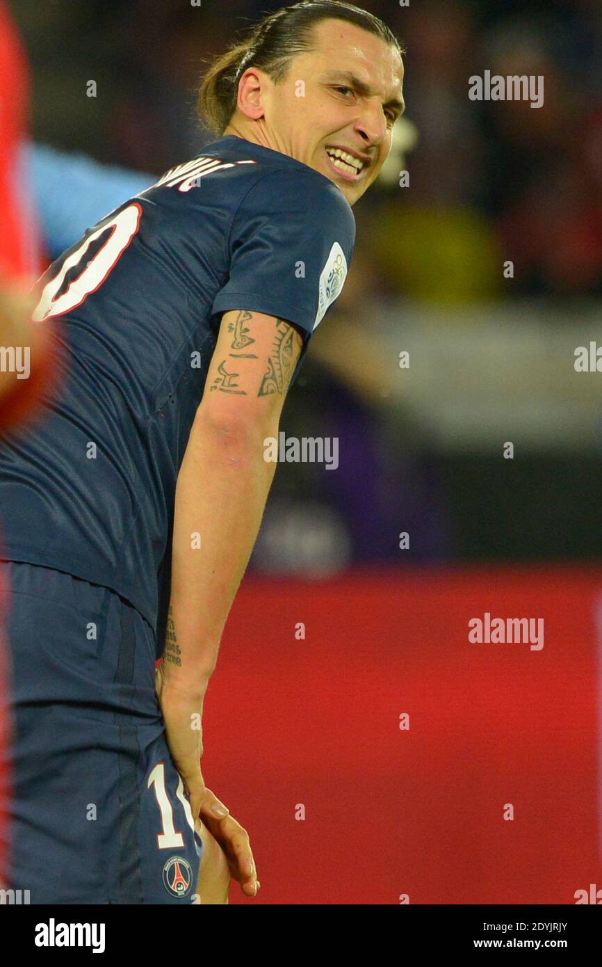 PSG's Zlatan Ibrahimovic during the French First League soccer match ...