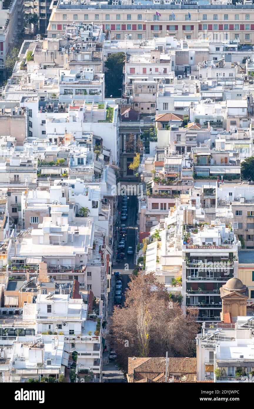 Overview of residential neighborhoods in Athens, Greece Stock Photo - Alamy