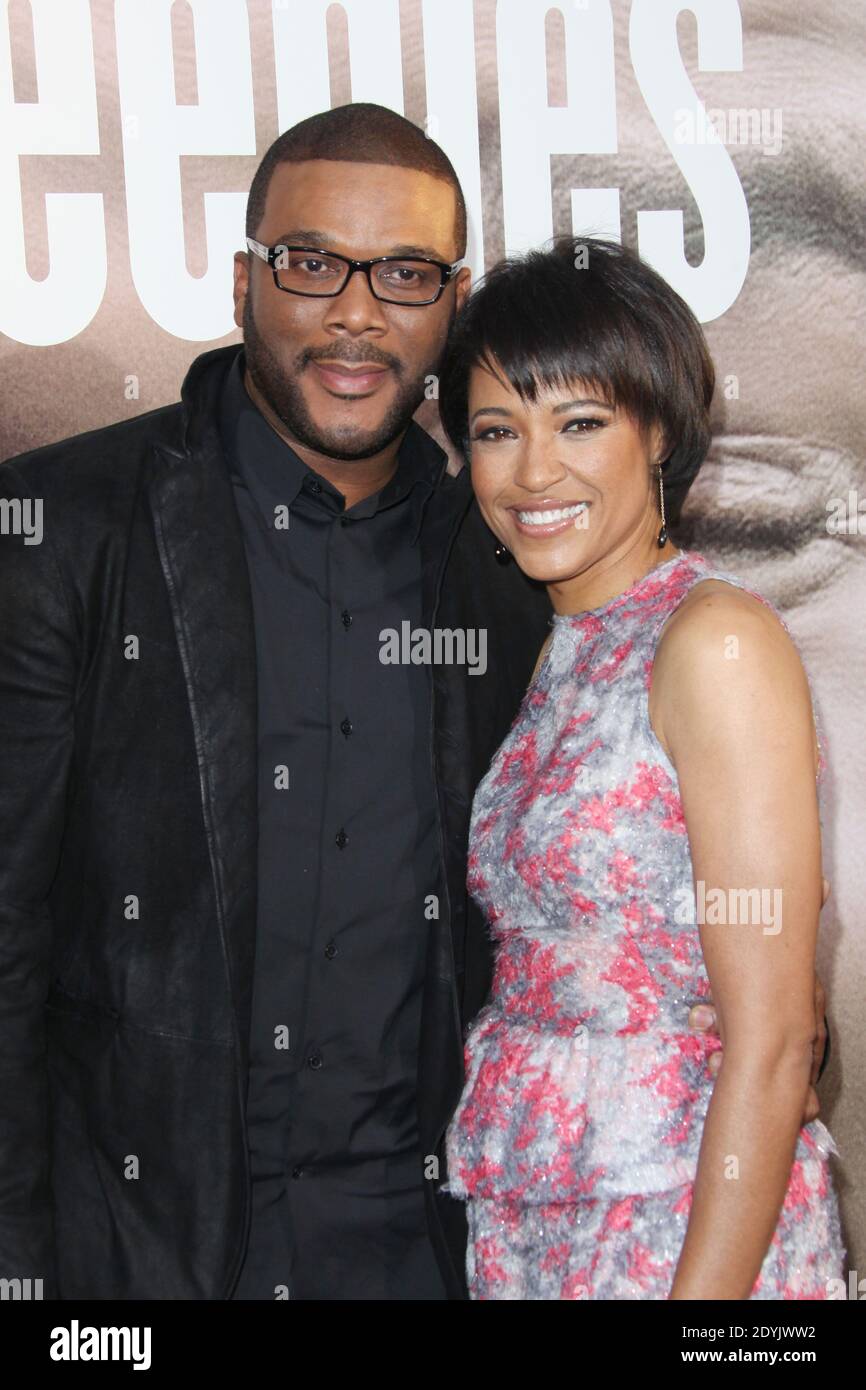Tyler Perry and Tina Gordon Chism arrive to the premiere of 'Peeples ...