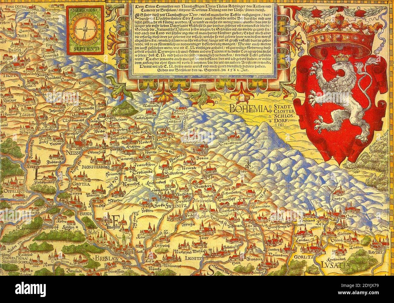 Landkarte von Schlesien Stock Photo - Alamy