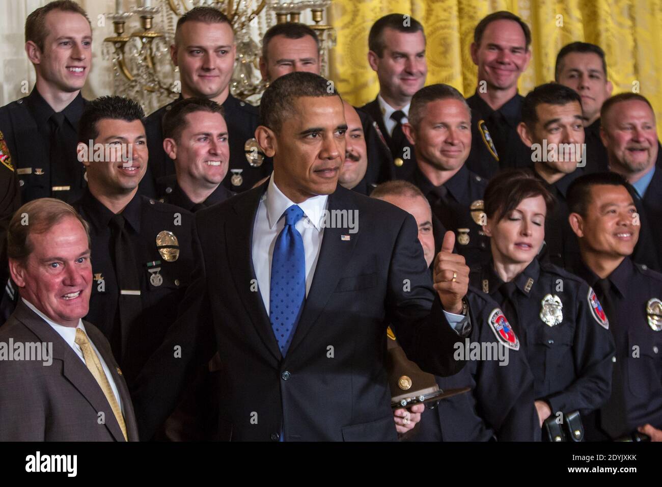 President Barack Obama Poses For A Picture With The 2013 National