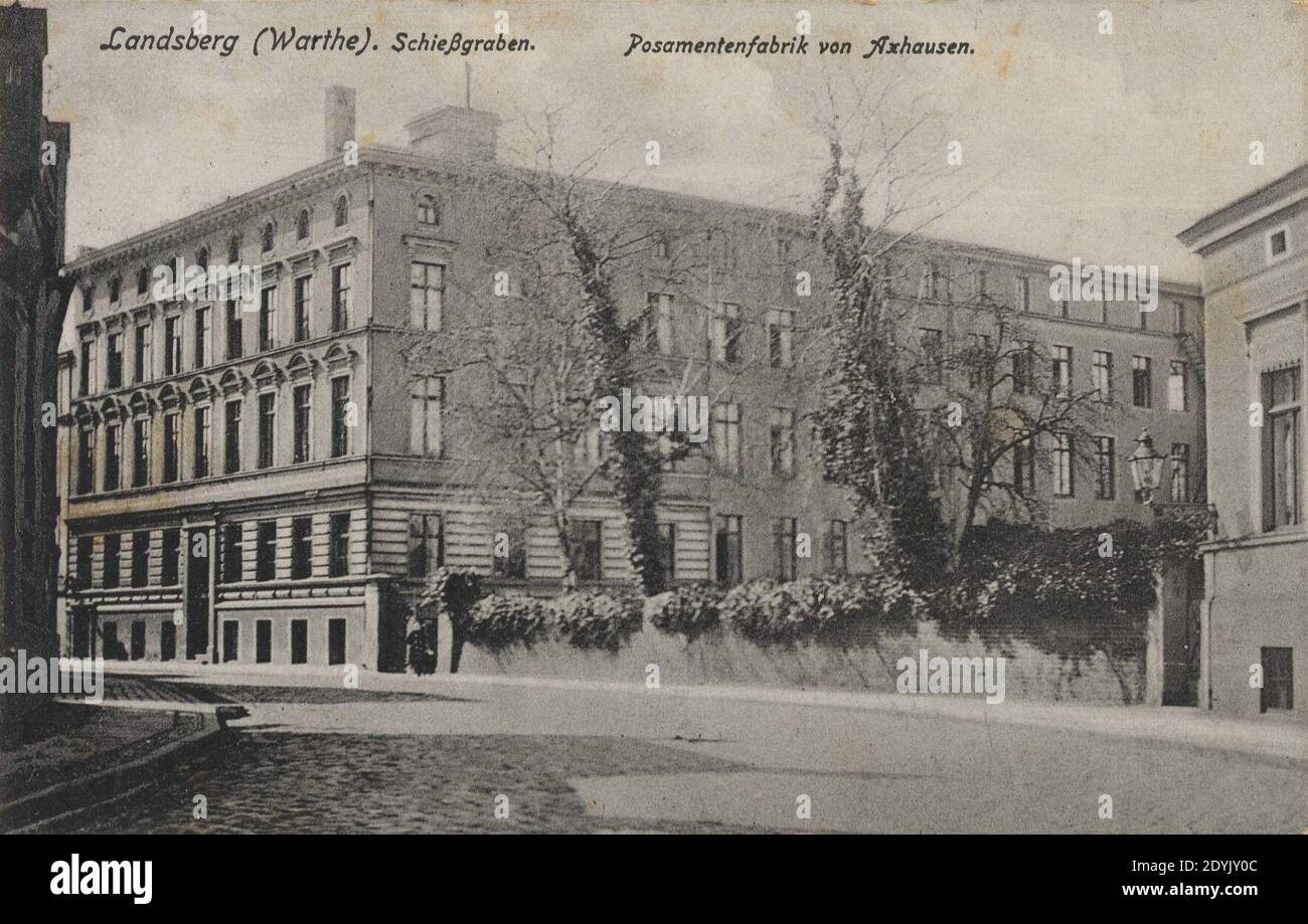 Landsberg (Warthe), Ostbrandenburg - Schießgraben mit Posamentenfabrik ...