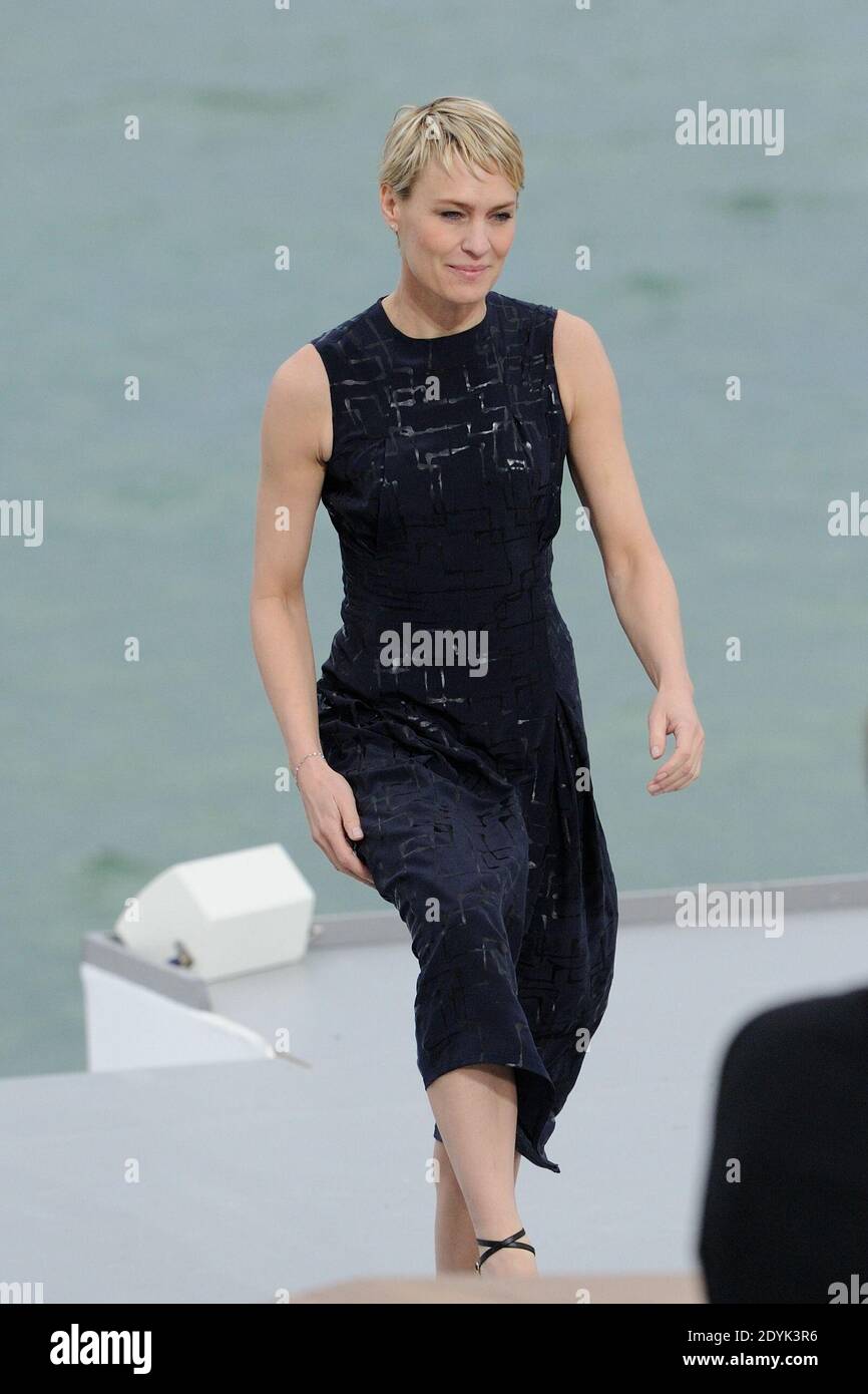Robin Wright appearing on Canal + TV show Le Grand Journal during the ...