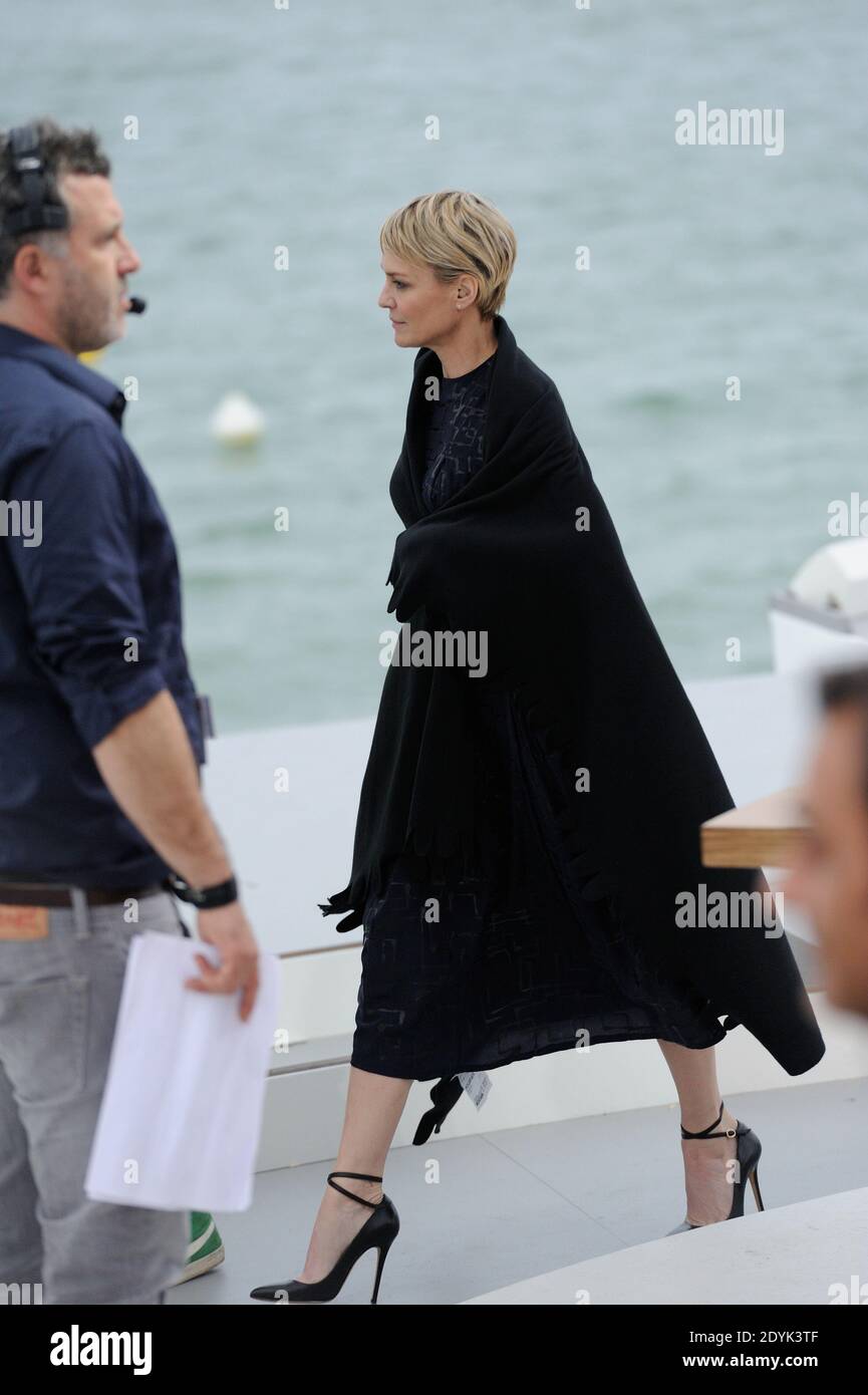 Robin Wright appearing on Canal + TV show Le Grand Journal during the ...