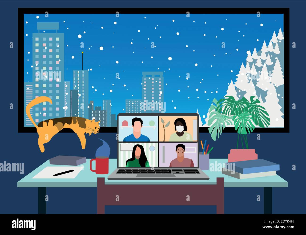 Webinar at home Stock Vector Images - Alamy