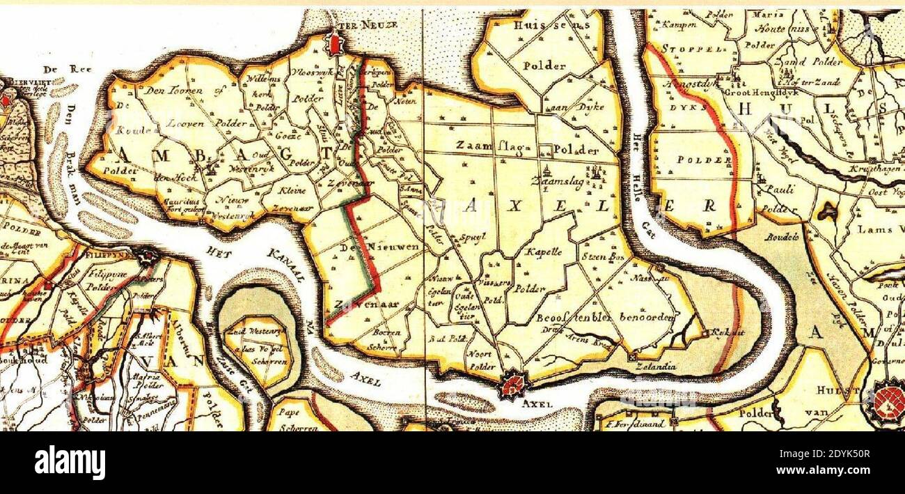 Land van Axel, 1747 Stock Photo - Alamy