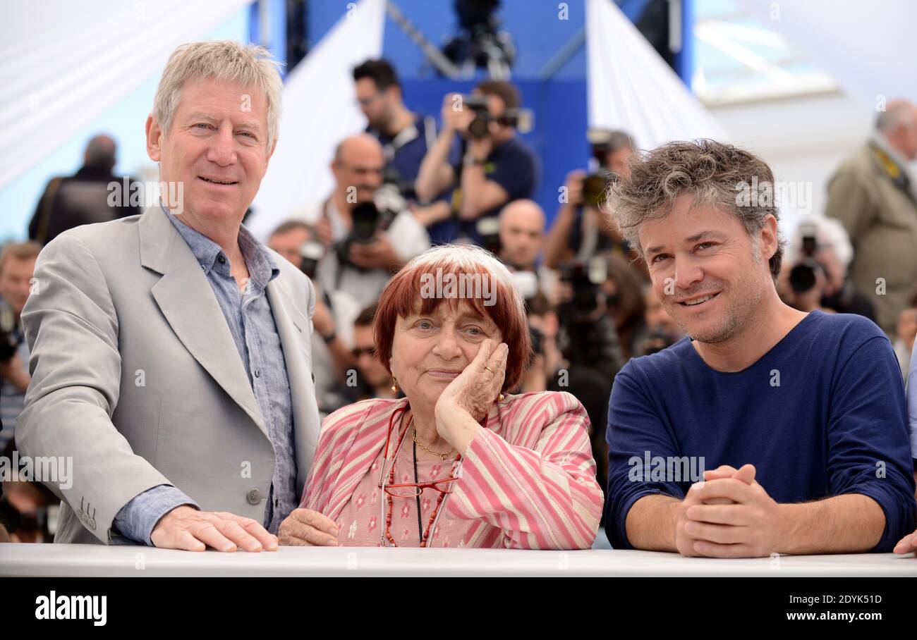 Agnes Varda, Eric Guirado, Regis Wargnier posing at Camera D'Or's Jury ...