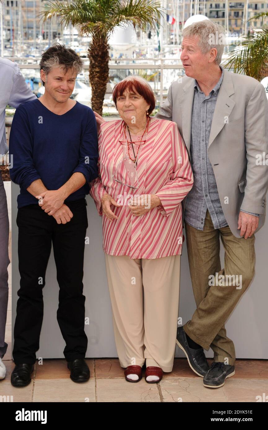 Eric Guirado, Agnes Varda and Regis Wargnier posing at the 'Jury Camera ...