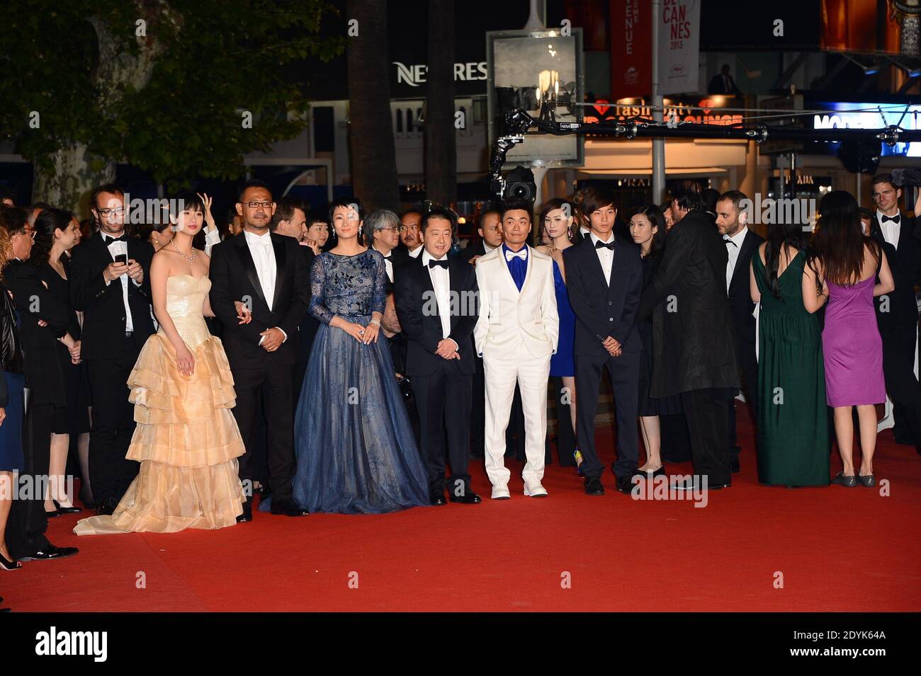 Cast arriving at the screening of the movie 'Tian Zhu Ding' held at the ...