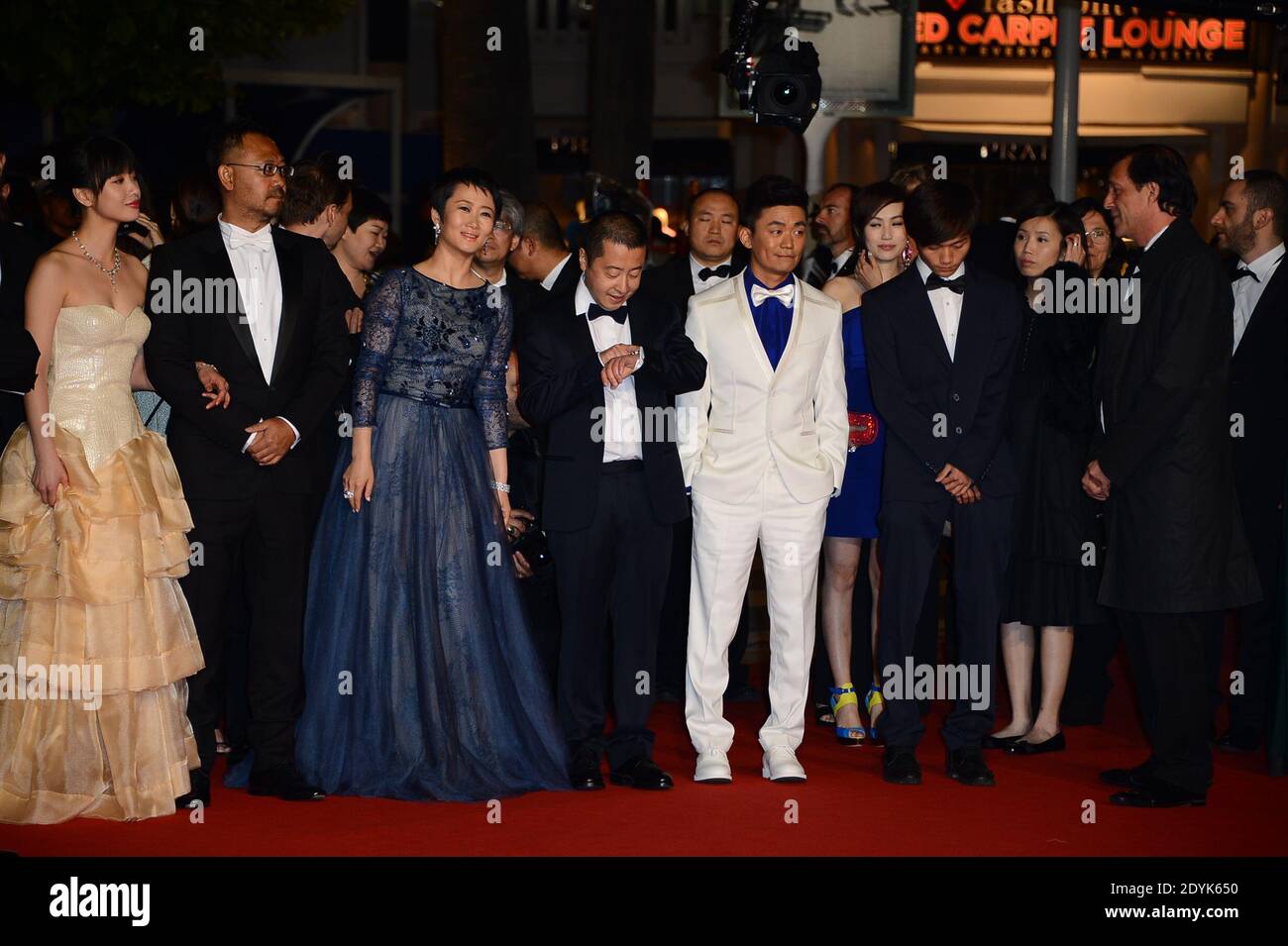 Cast arriving at the screening of the movie 'Tian Zhu Ding' held at the ...