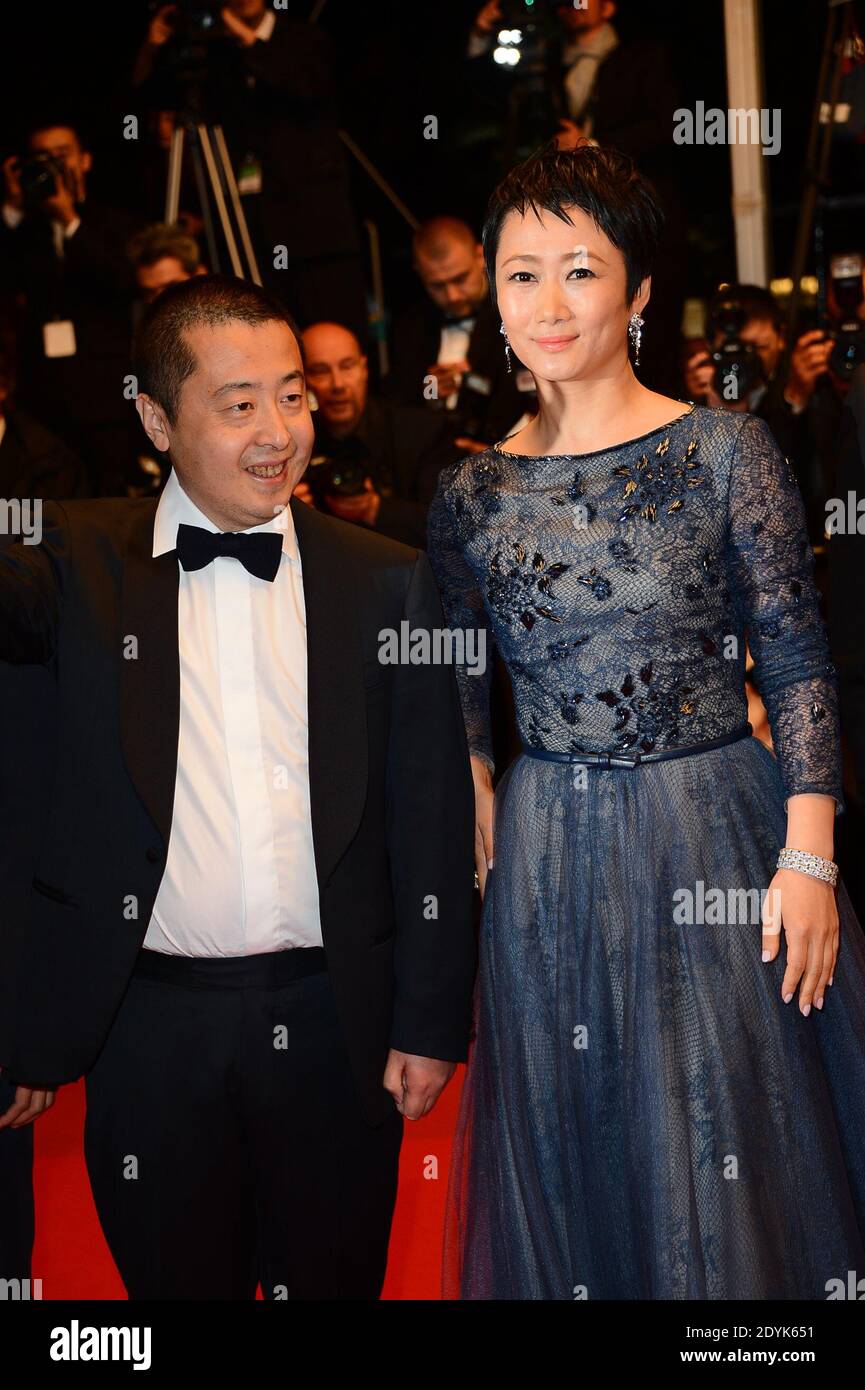Jia Zhangke, Tao Zhao arriving at the screening of the movie 'Tian Zhu ...