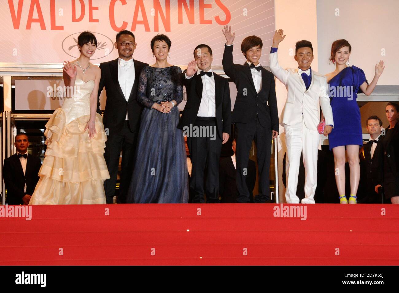 Cast arriving at the screening of the movie 'Tian Zhu Ding' held at the ...