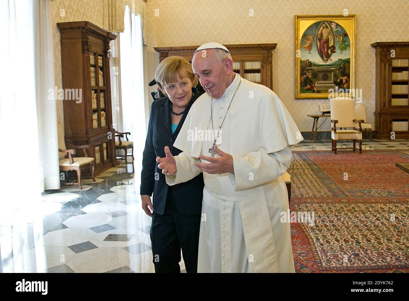 Pope Francis meets german chancellor Angela Merkel during a private ...