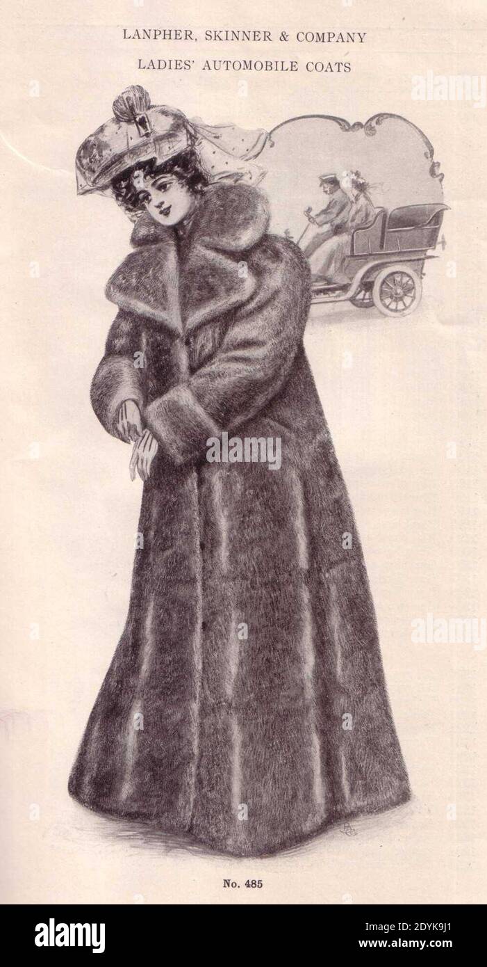 Lanpher Furs Automobile coat lady Opossum Stock Photo - Alamy