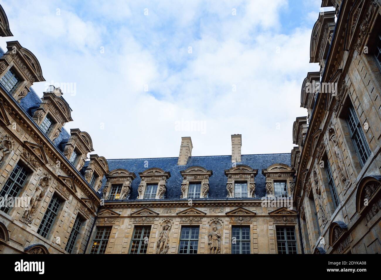 French traditional architecture . Parisian residential house with ...