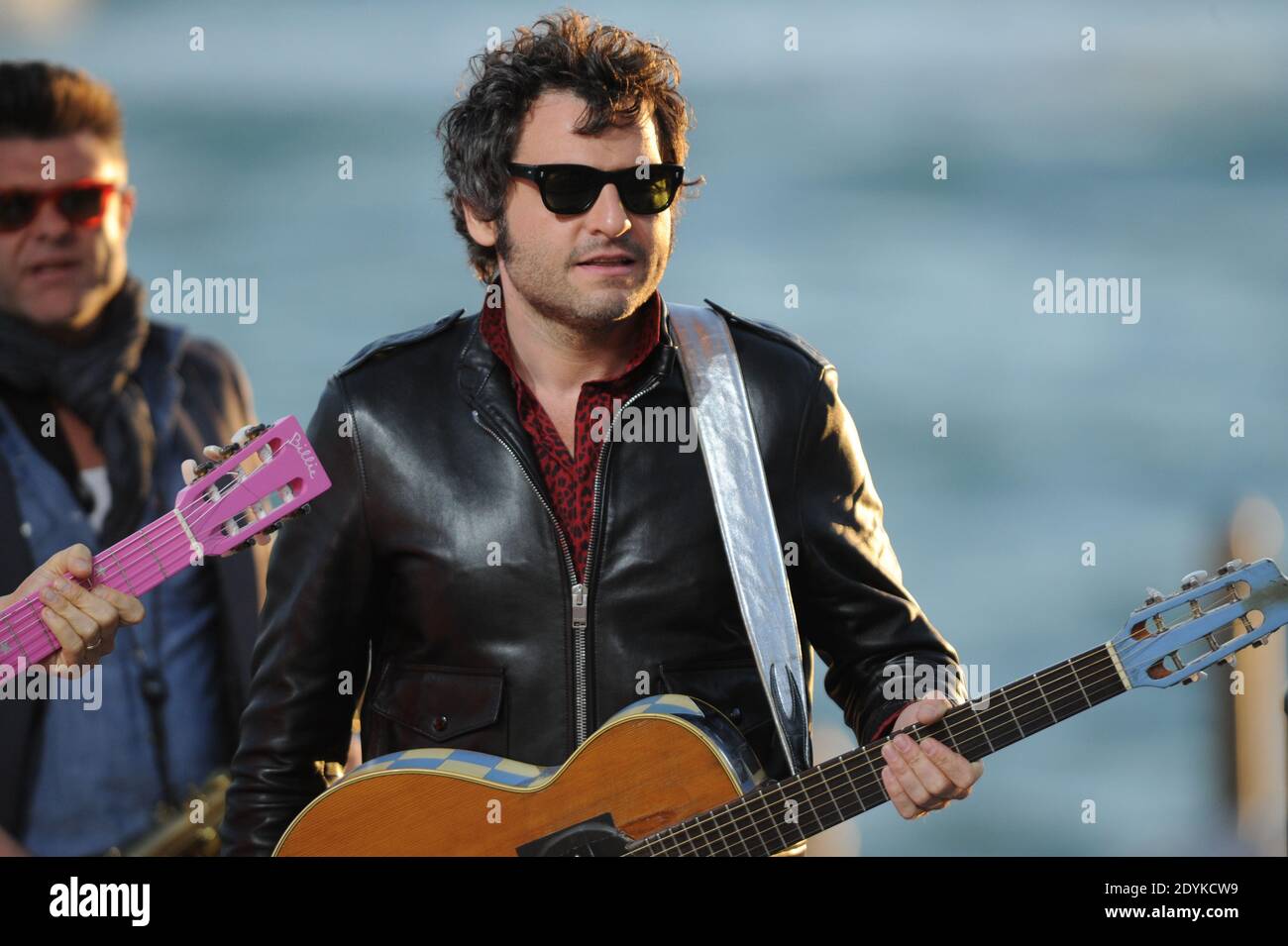 Mathieu Chedid aka M appearing on Canal + TV show Le Grand Journal ...