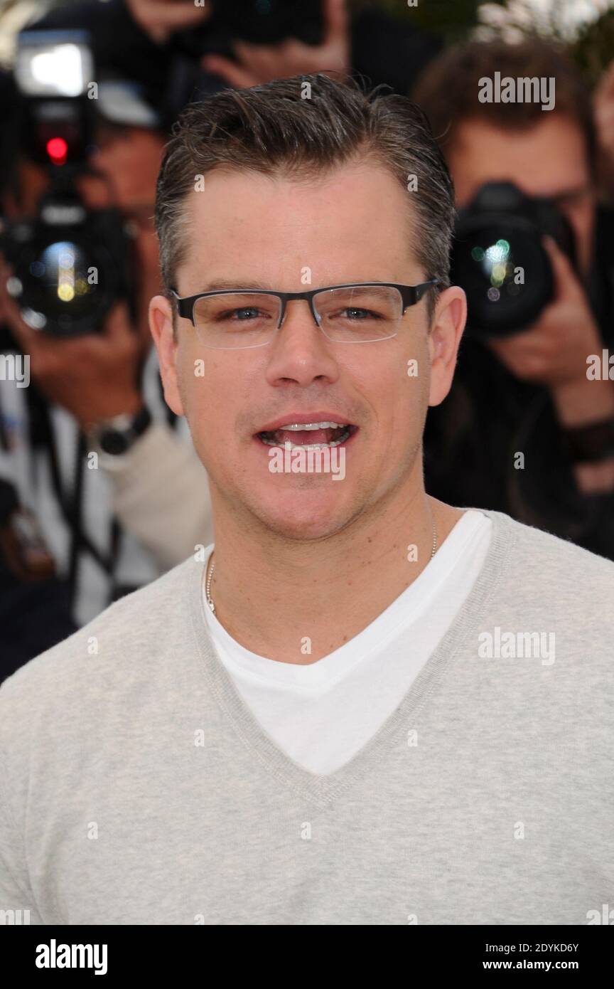 Matt Damon posing at the photocall for the film Behind The Candelabra ...