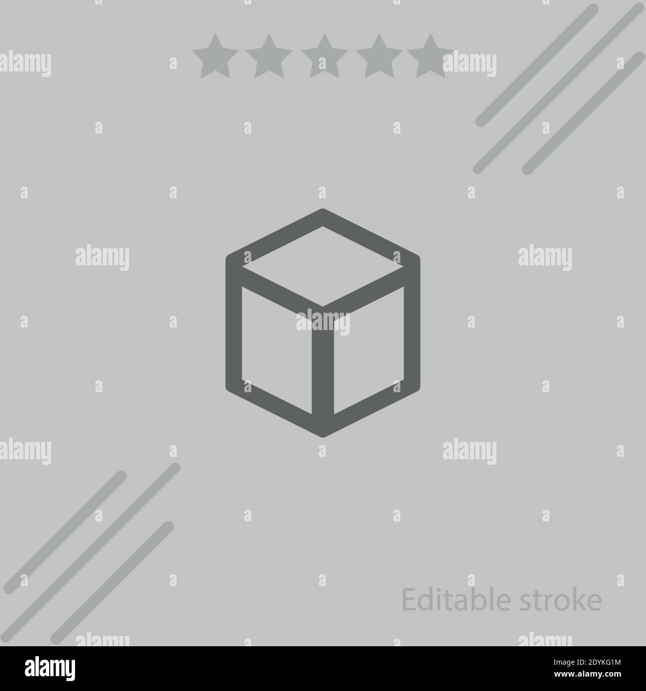 cube outlined geometrical shape vector icon modern simple vector ...