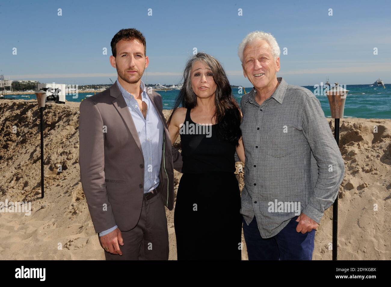 Michaela Eshet, Moni Moshonov, Ori Pfeffer posing during the ...