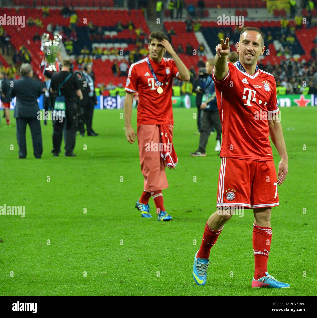 Bayern 's Franck Ribery celebrates during the UEFA Champions League ...