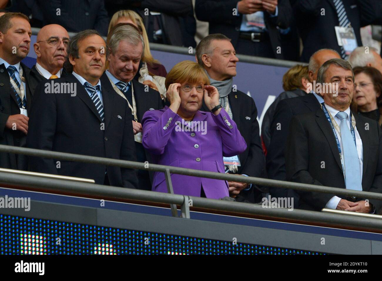 Angela Merkel and Michel Platini during the Champion's League Final ...