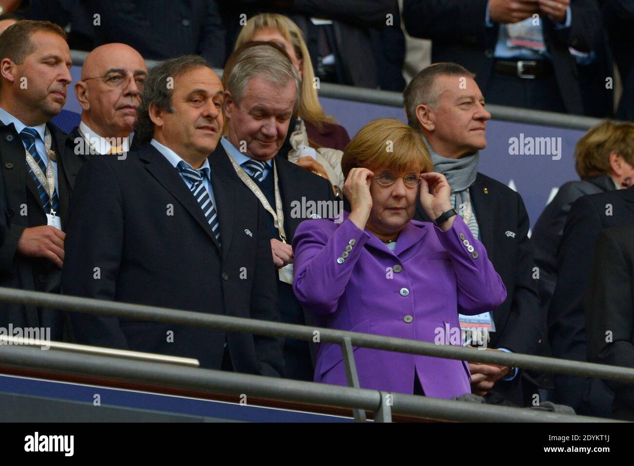 Angela Merkel and Michel Platini during the Champion's League Final ...