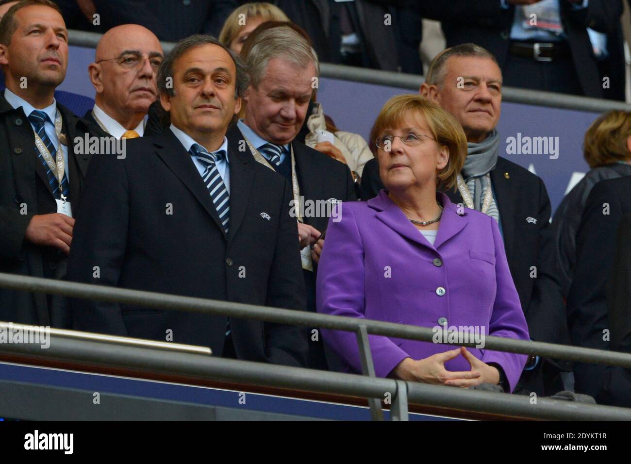 Angela Merkel and Michel Platini during the Champion's League Final ...