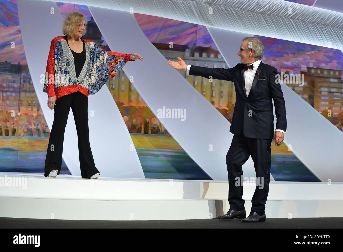 Kim Novak and Jury's President Steven Spielberg at the Inside closing ...