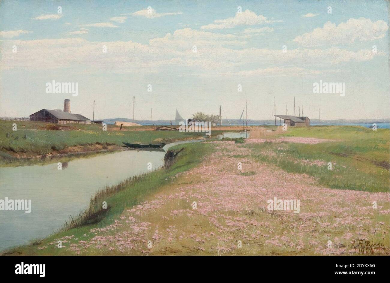 Laurits Andersen Ring - The river and the harbour at Frederiksværk ...