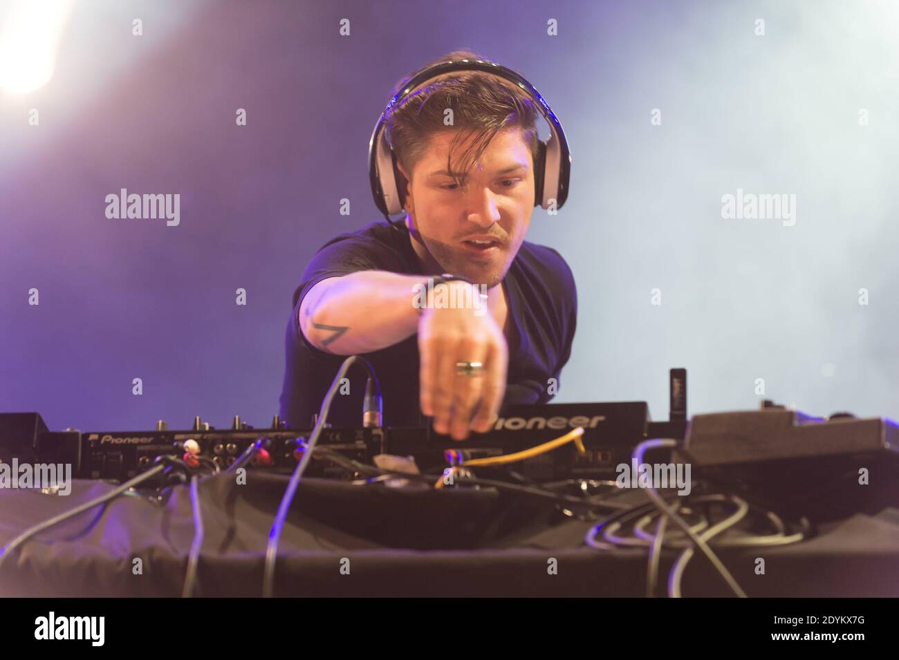 Quentin Mosimann performs during the 'Fete De L'Espoir' in Geneva ...