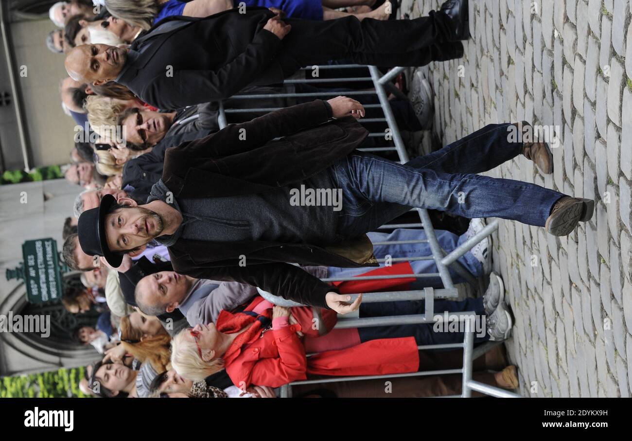 Arthur Higelin aka Arthur H arriving at the Georges Moustaki Funeral at ...