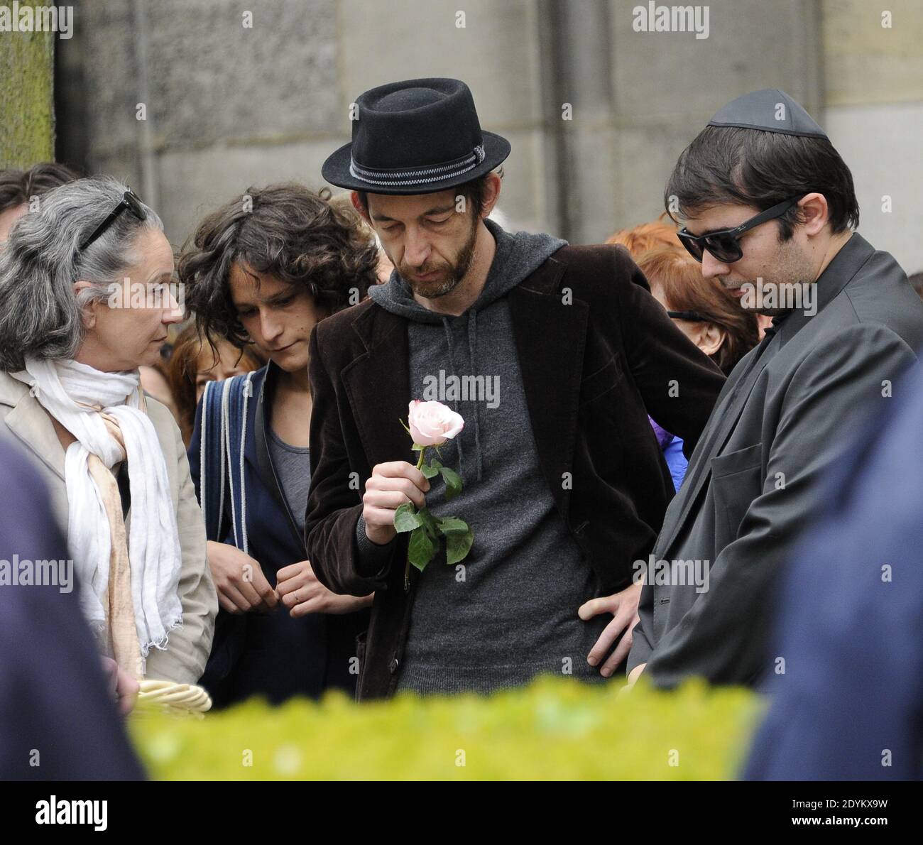 Arthur Higelin aka Arthur H during the Georges Moustaki Funeral at Pere ...