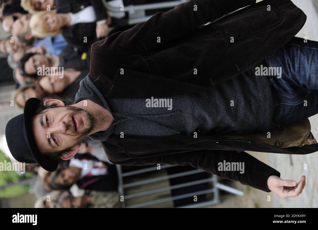 Arthur Higelin aka Arthur H arriving at the Georges Moustaki Funeral at ...