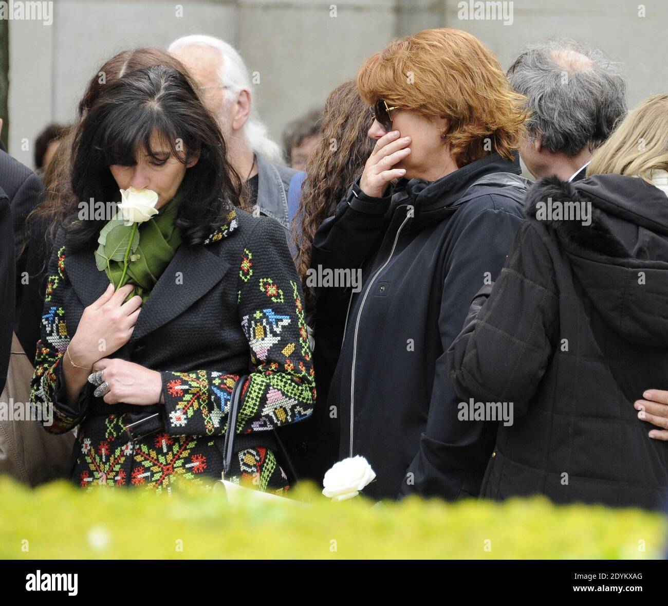 Veronique Genest during the Georges Moustaki Funeral at Pere Lachaise ...