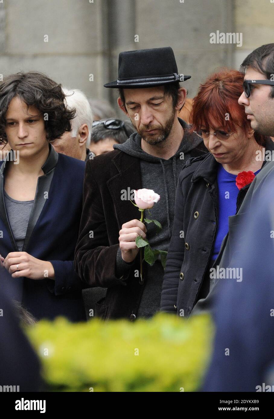 Arthur Higelin aka Arthur H during the Georges Moustaki Funeral at Pere ...
