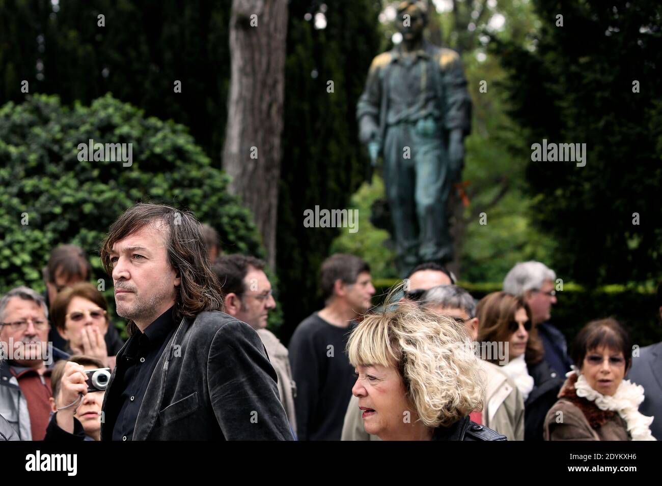 French singer-songwriter Cali arriving at the Georges Moustaki Funeral ...