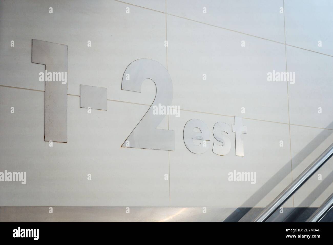 Platform number 1 and 2 at railway train station platform closeup Stock ...