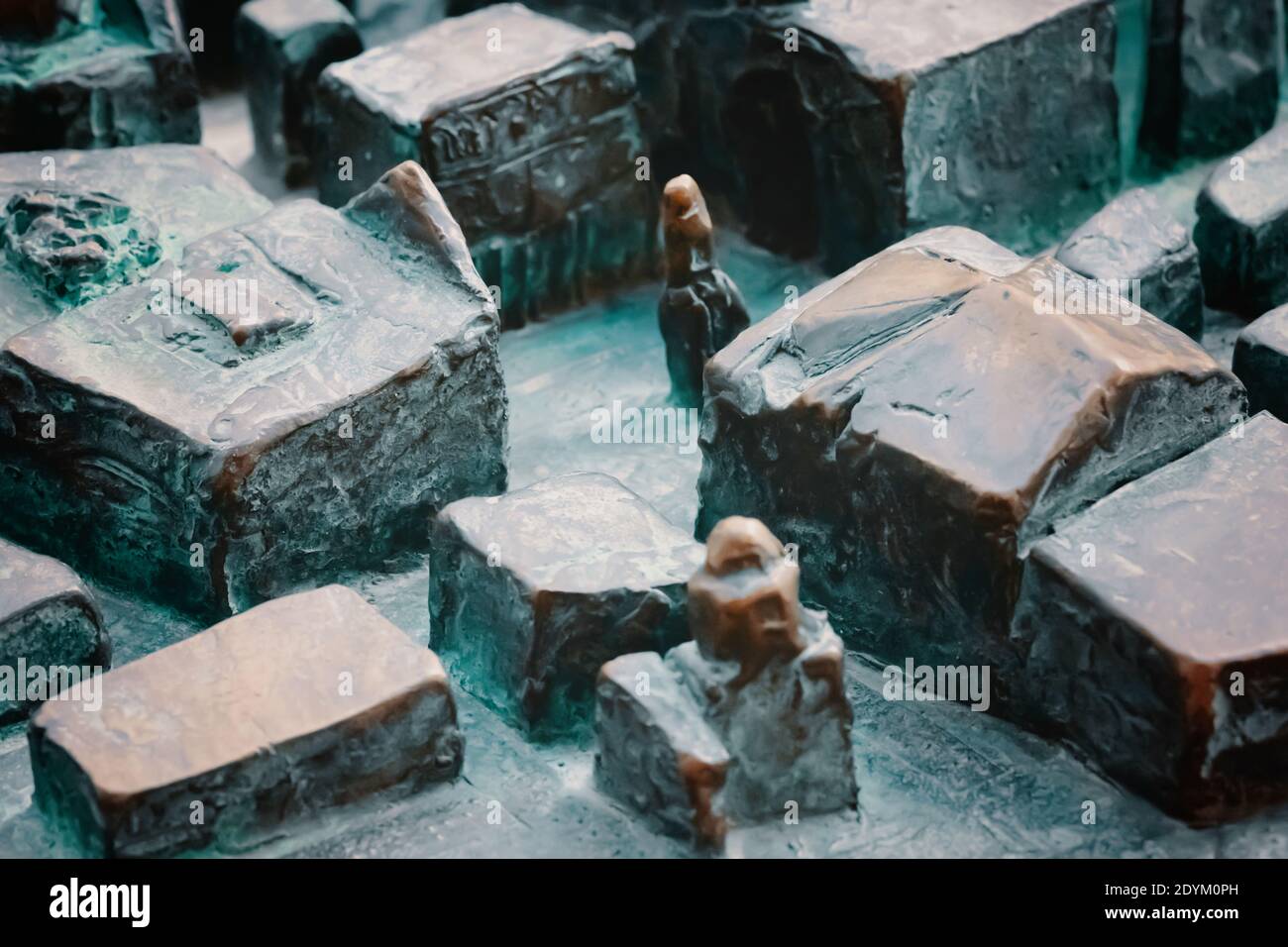 Miniature map plan sculpture of Duomo cathedral and surroundings ...