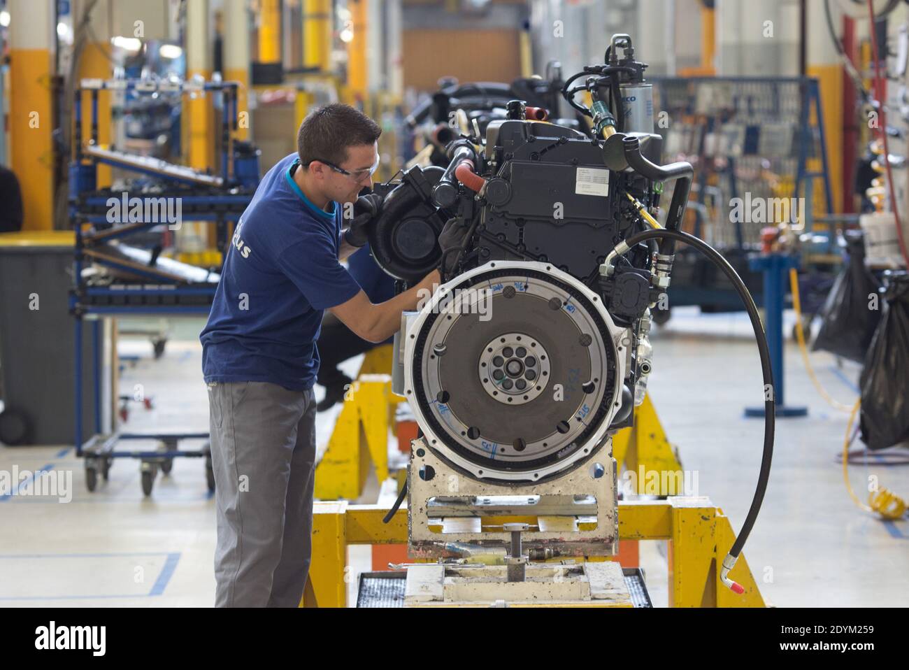 A view of the IVECO France buses assembly line in Annonay, Ardeche ...