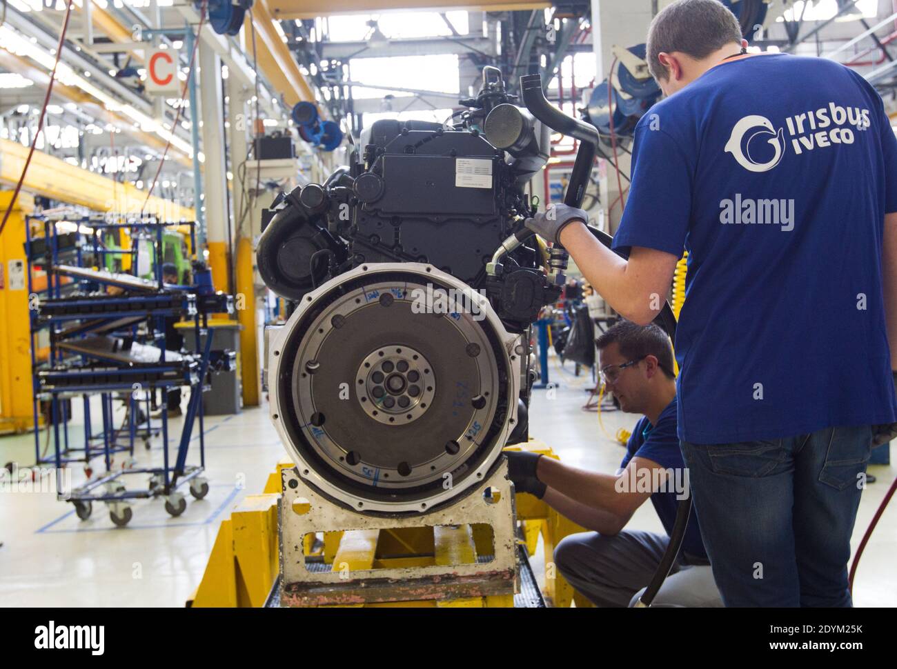 A view of the IVECO France buses assembly line in Annonay, Ardeche ...