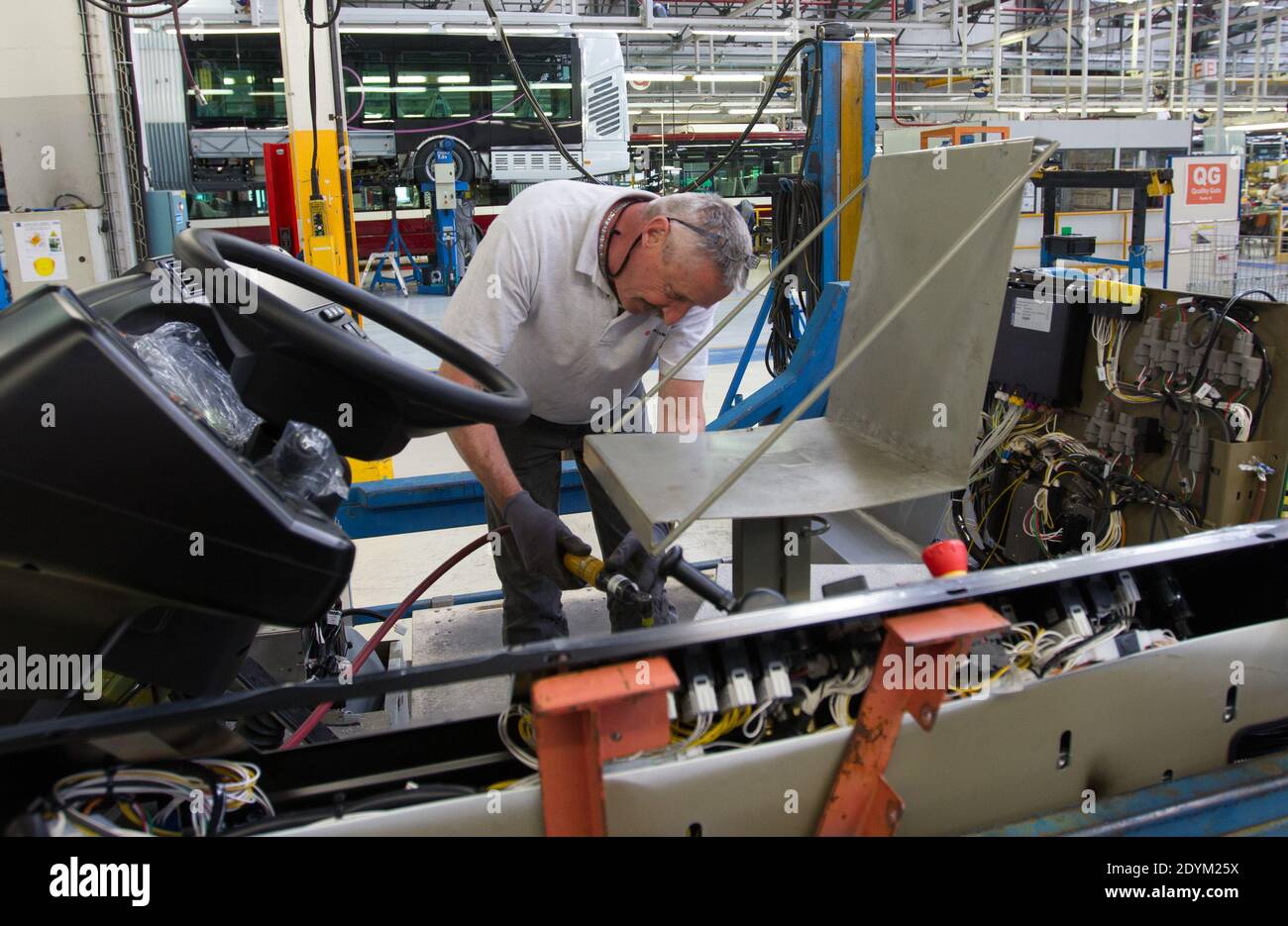 A view of the IVECO France buses assembly line in Annonay, Ardeche ...
