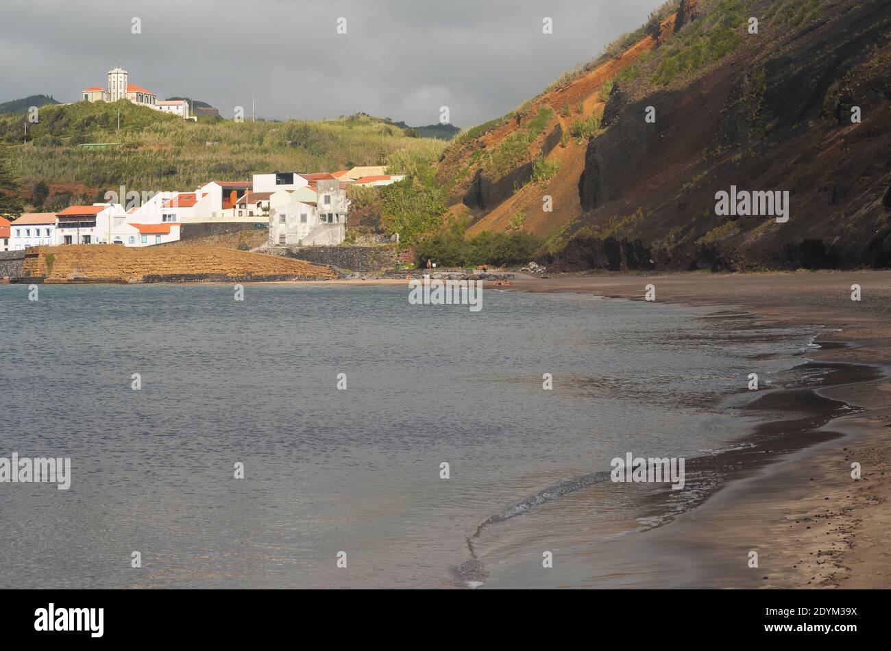 Porto Pim bay in the city of Horta, Faial island, Azores, Portugal ...