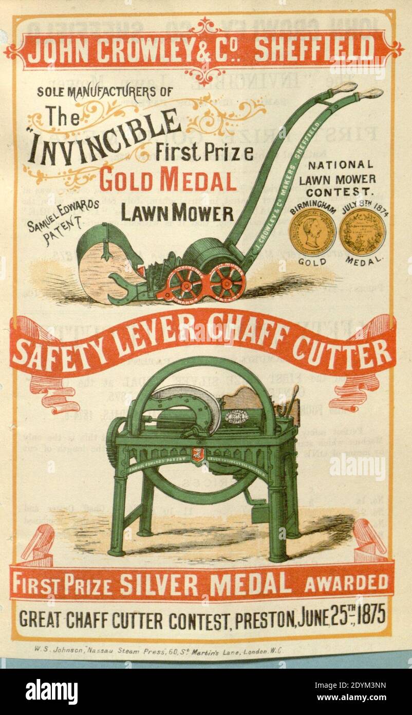 Lawn mower advertisement -Curtis's Botanical Magazine vol. 102 (1876 ...