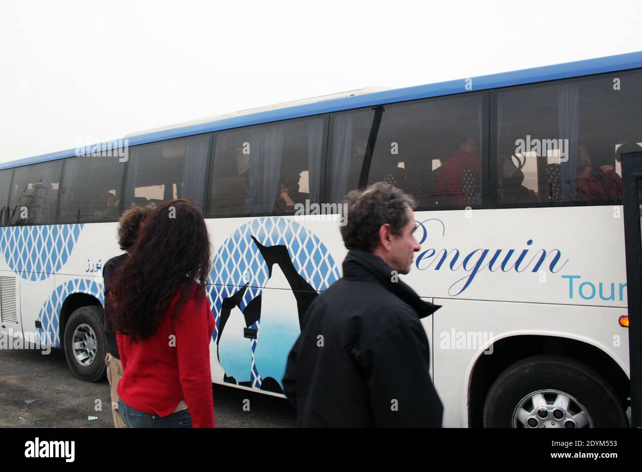French activists near a checkpoint of Cairo Egypt while waiting an ...