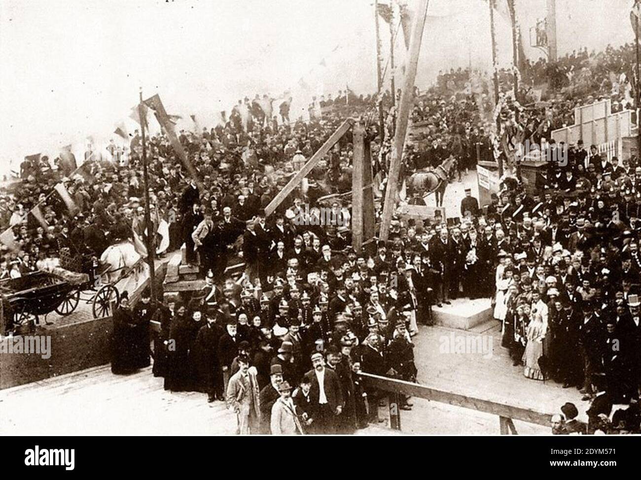 Laying founding stone of Blackpool Tower (25.09.1891 Stock Photo - Alamy