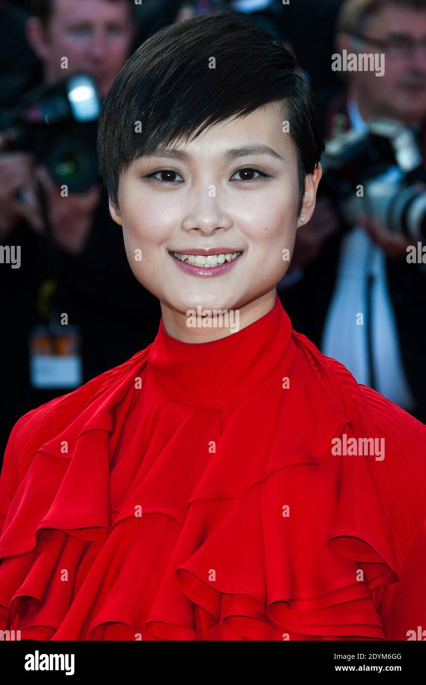 Li Yuchun arriving at the 'Behind The Candelabra' screening held at the Palais Des Festivals as ...