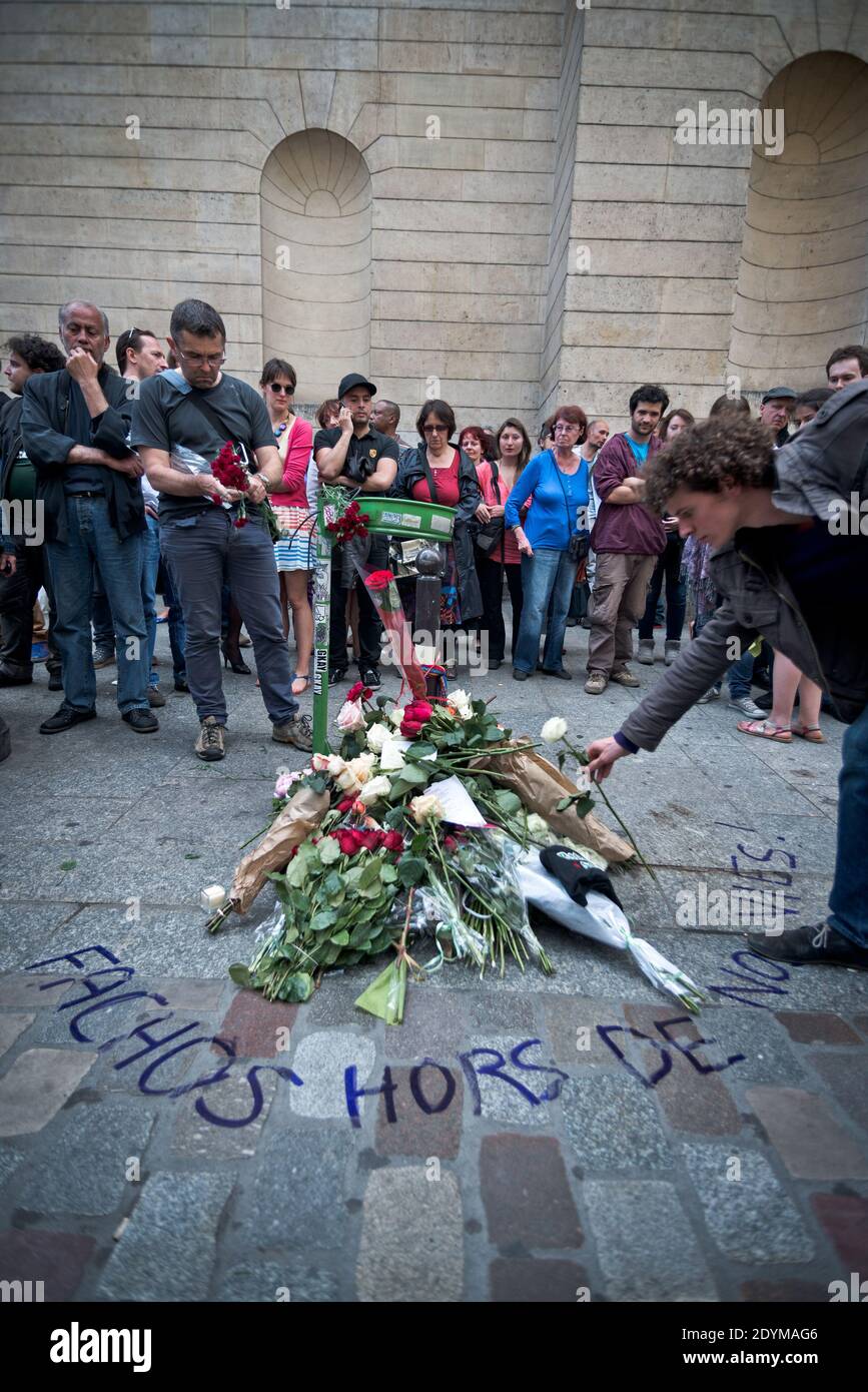 Left-wing militants pay tribute to Clement Meric who was attacked by ...