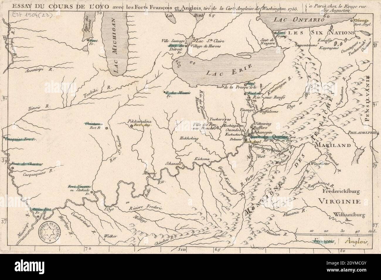 La vallée de l'Ohio et ses forts en 1755 Stock Photo - Alamy